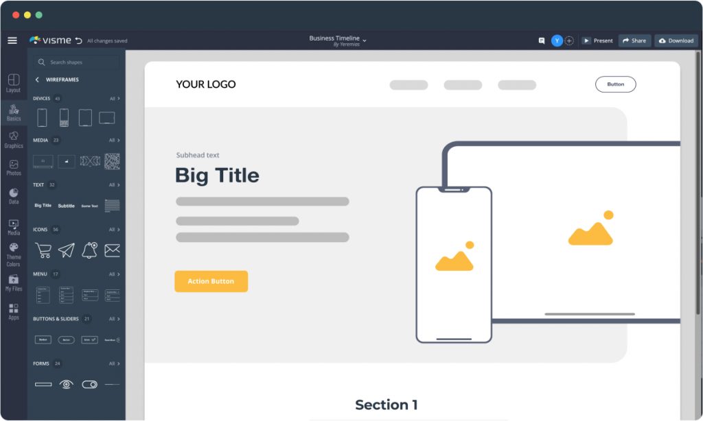 Free Wireframe Software - Create Rapid Wireframes | Visme