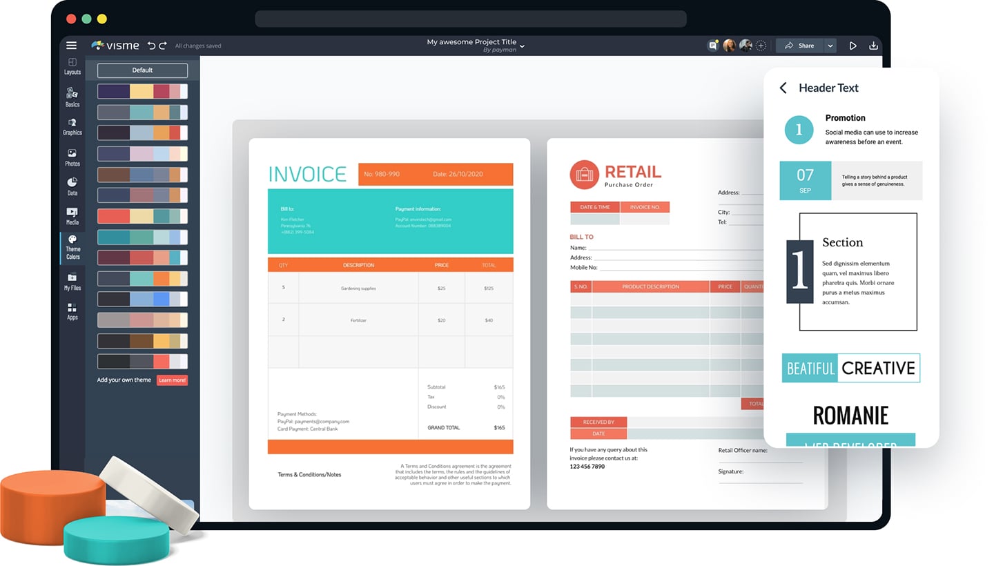 Free Online Invoice Maker - Design Custom Invoices | Visme