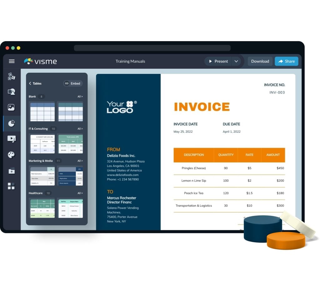 Create Basic Invoice | Visme