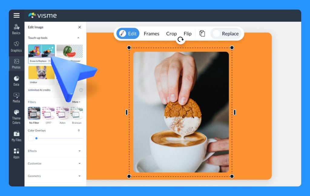 Erase & Replace AI TouchUp Tool to remove and replace objects in photos | Visme
