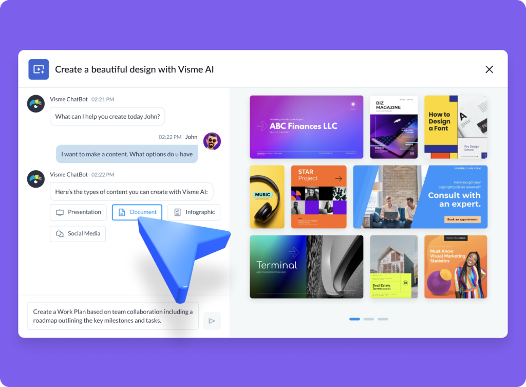 Free AI design generator to create designs quickly | Visme