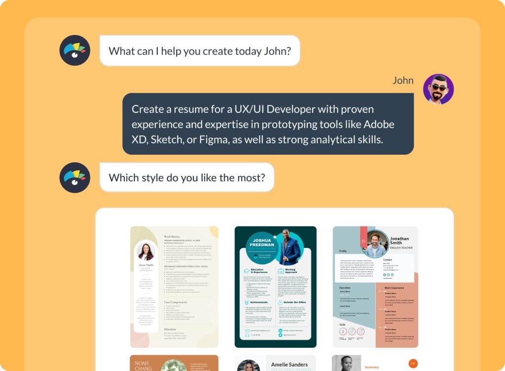 Free AI resume builder for creating visually rich resumes easily