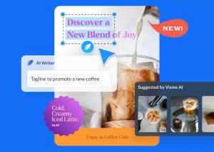 Gerador IA para designs imprimíveis e gratuitos | Visme