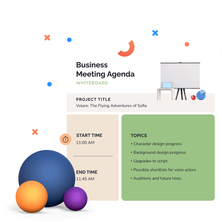 Agenda & Meeting Notes Whiteboard Templates - Customize and Download