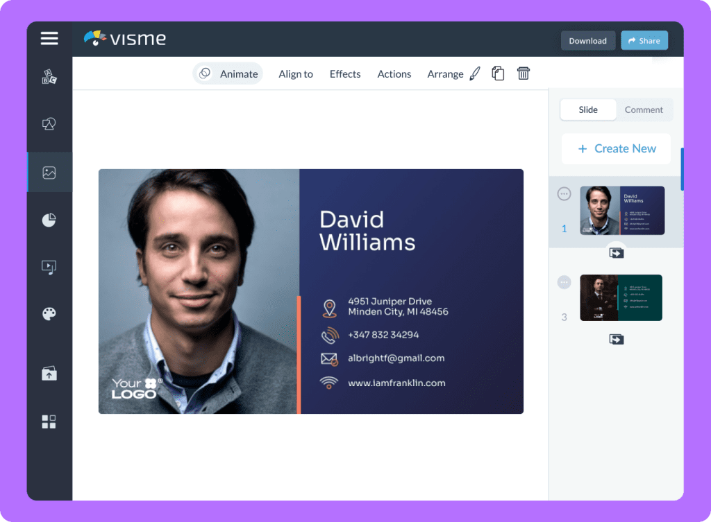 Free AI business card generator for creating beautiful business cards