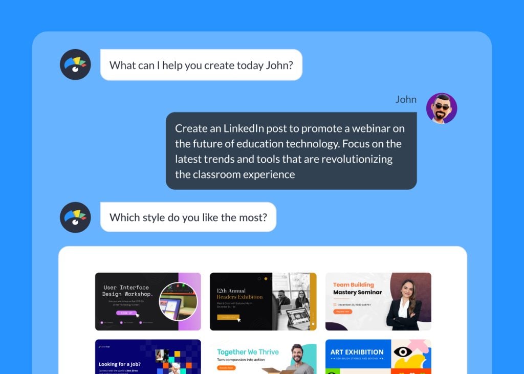 Free AI LinkedIn post generator for creating engaging designs