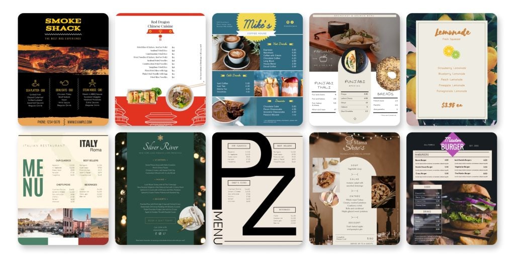 Free Online Menu Maker - Design Your Own Menus | Visme