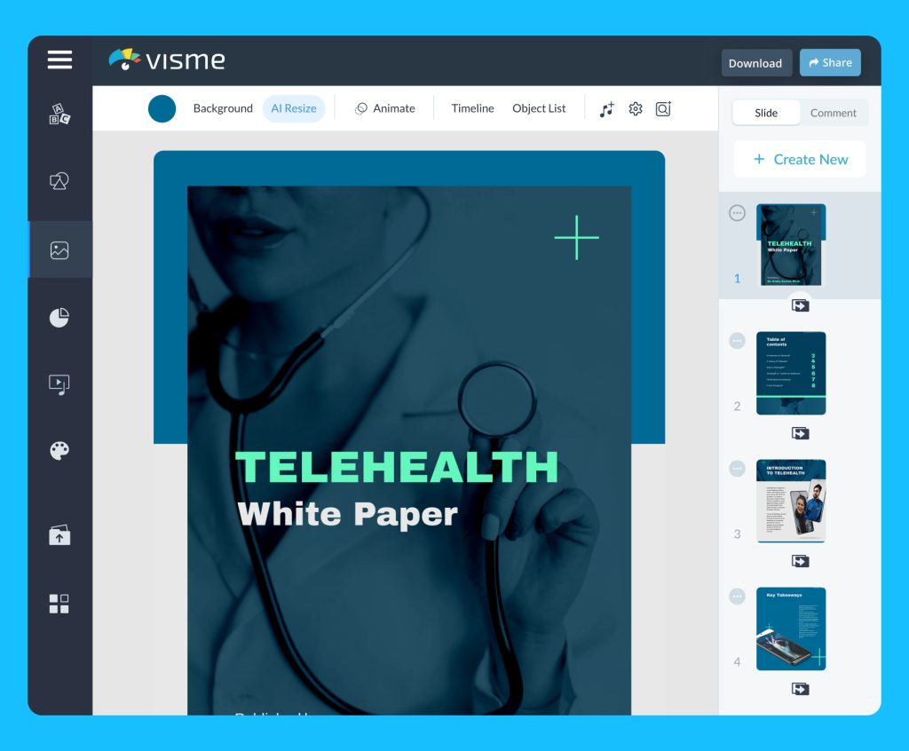 Free AI white paper generator to design informative white papers in minutes