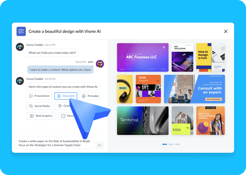 Free AI white paper generator to design informative white papers in minutes