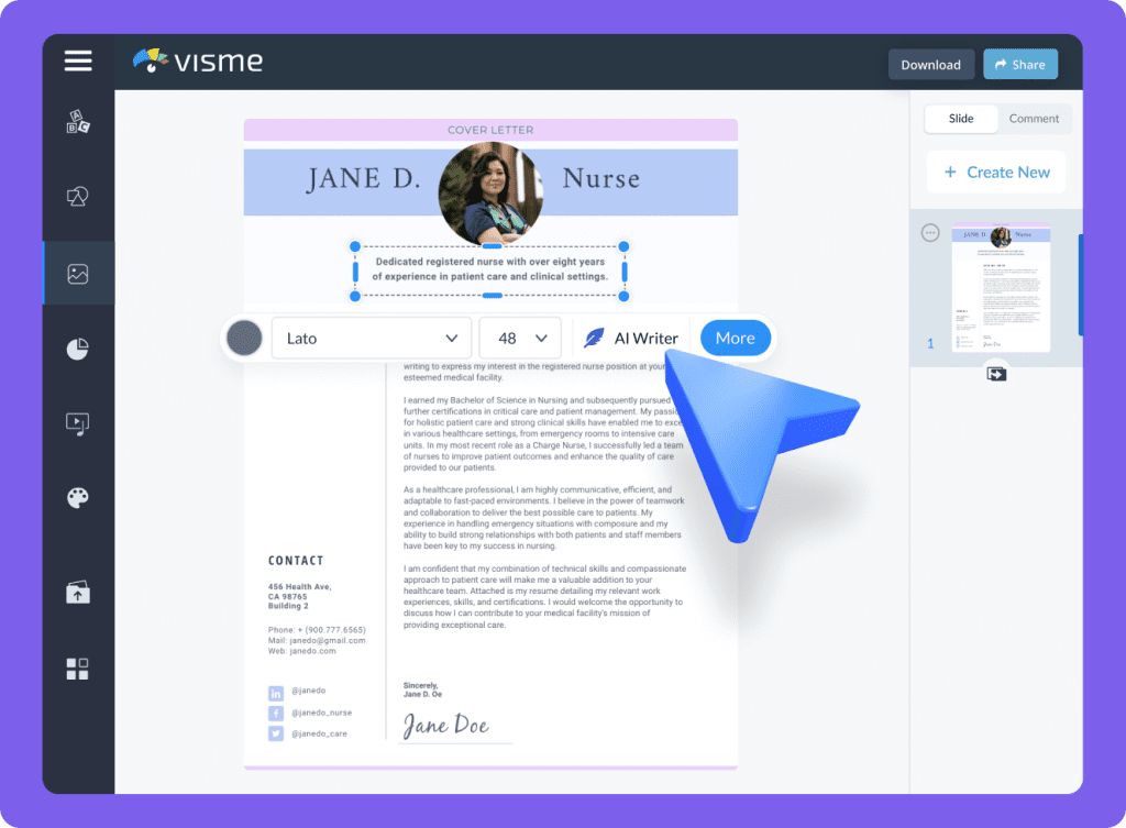 Free AI cover letter generator to help you create captivating cover letters