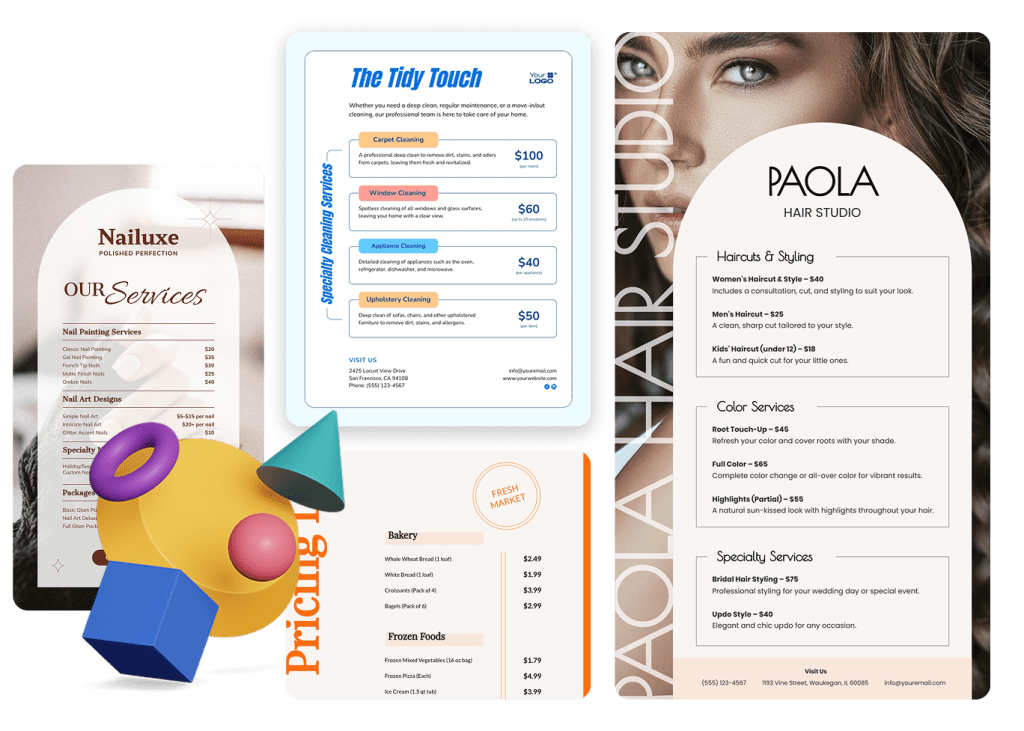 Free Online Price List Maker | Visme