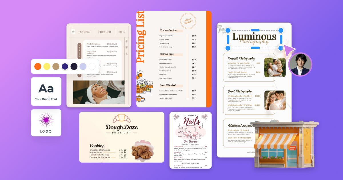 Free Online Price List Maker | Visme