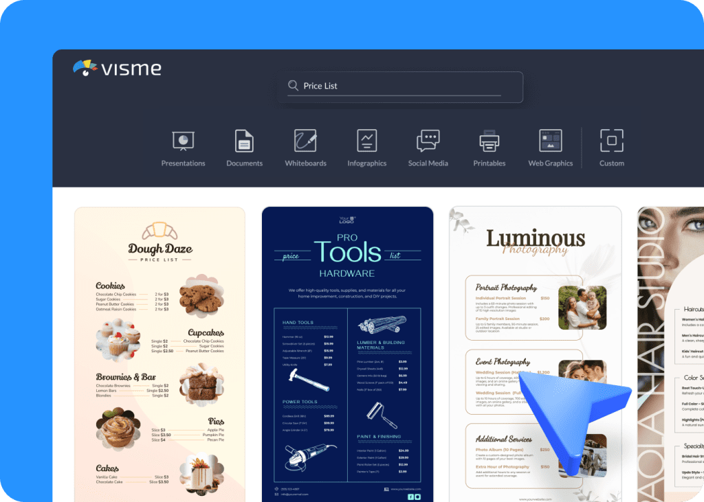 Free Online Price List Maker | Visme